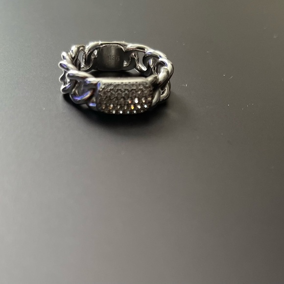 Jewelry | Stylish Silver Chain Ring With Crystal Accents | Poshmark